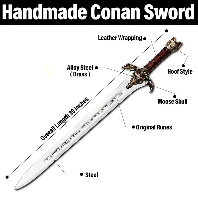 Atlantean Conan of Barbarian Replica Fantasy Sword Hatchet, Montane ...