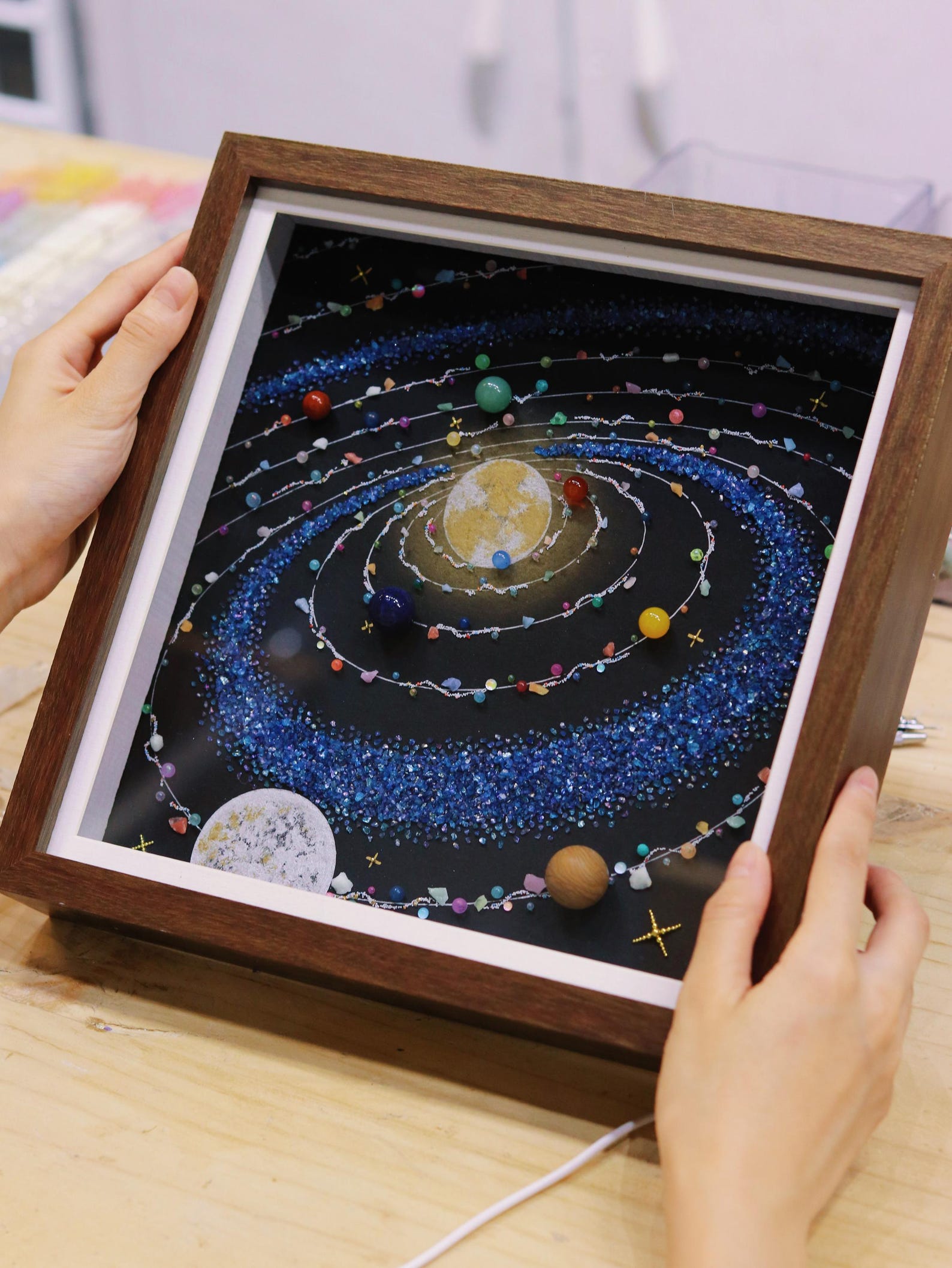 Solar System Frame Painting, Handmade Wall Hanging Decor, DIY Gifts ...