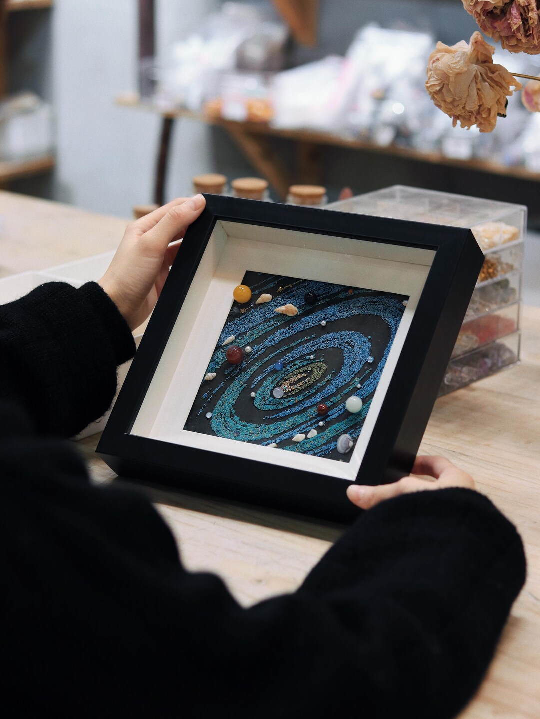 Vortex Universe Wall Hanging, Framed Crystal Wall Art, Space ...