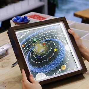 Solar System Frame Painting, Handmade Wall Hanging Decor, DIY Gifts ...