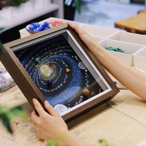 Solar System Frame Painting, Handmade Wall Hanging Decor, DIY Gifts ...