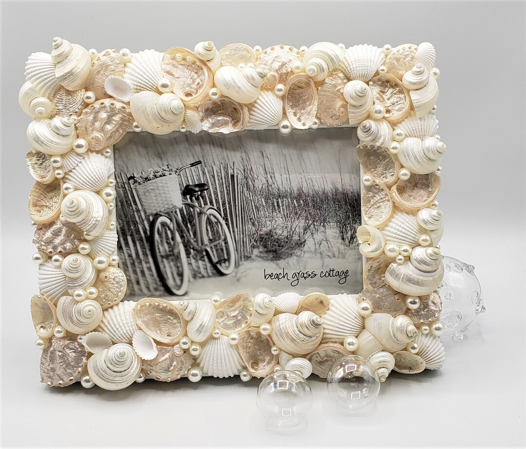 Beach Decor Seashell Frame, Nautical Decor, Beach Wedding Frame, Beach ...