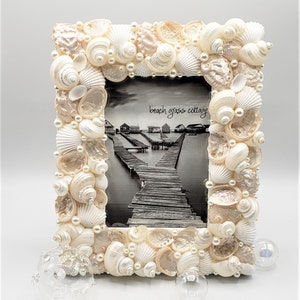 Beach Decor Seashell Frame, Nautical Decor, Beach Wedding Frame, Beach ...