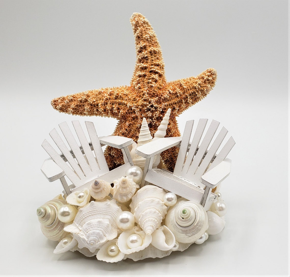 Beach Wedding Starfish Cake Topper Nautical Coastal | Etsy