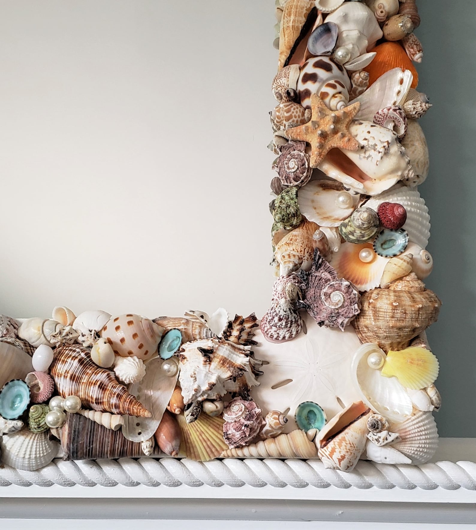 Beach Decor Seashell Mirror, Nautical Decor Shell Mirror, Coastal Decor ...