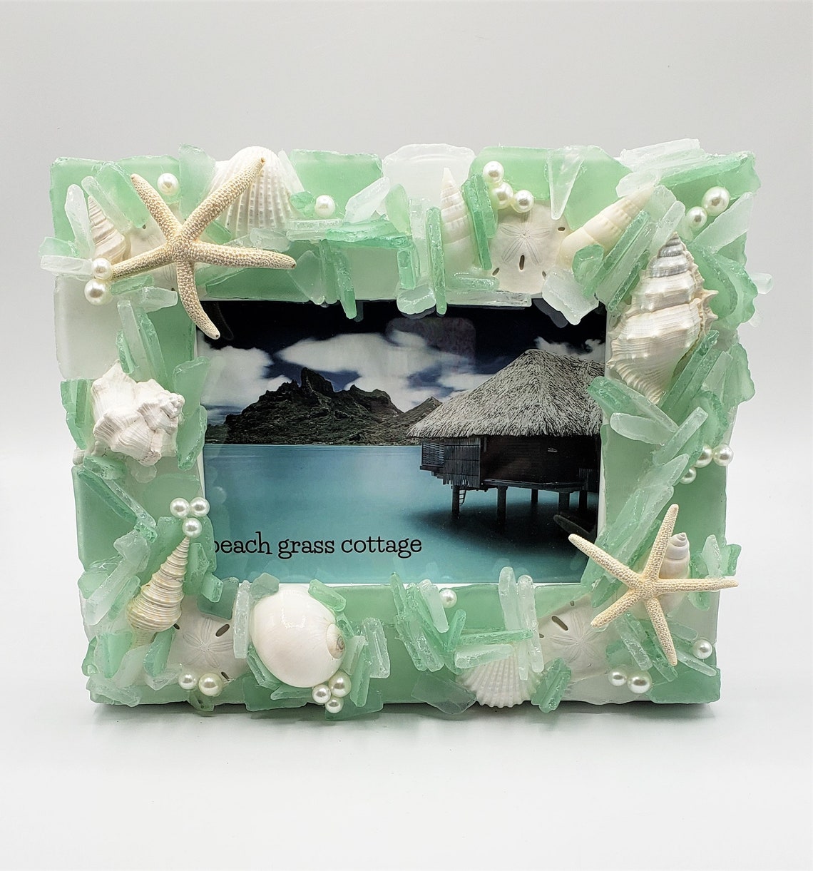 Sea Glass Picture Frame Coastal Beach Decor Seaglass Art - Etsy
