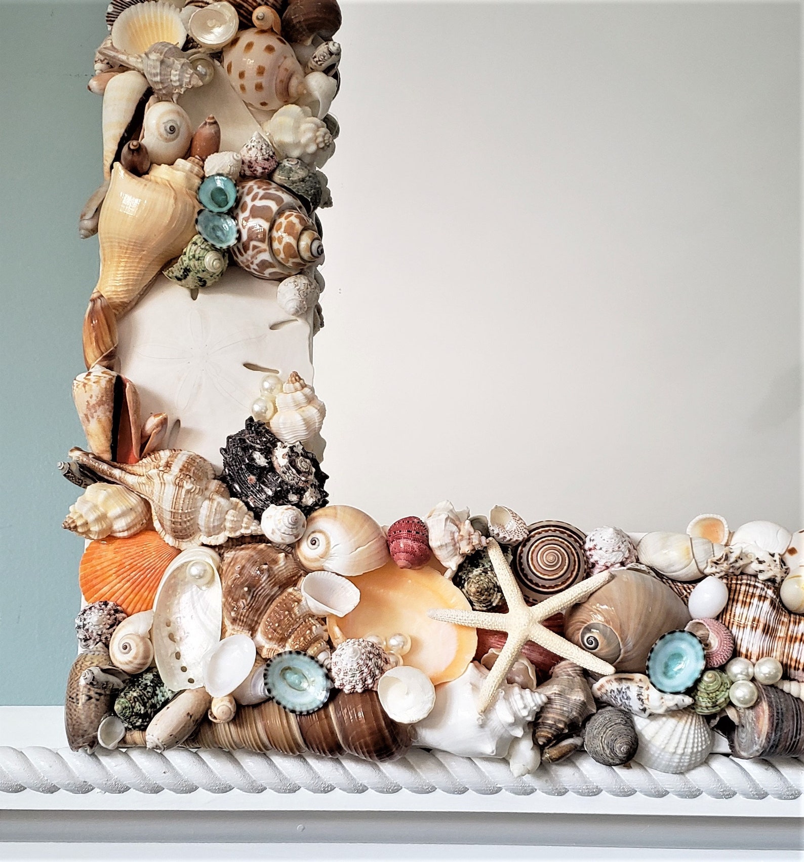 Beach Decor Seashell Mirror, Nautical Decor Shell Mirror, Coastal Decor ...