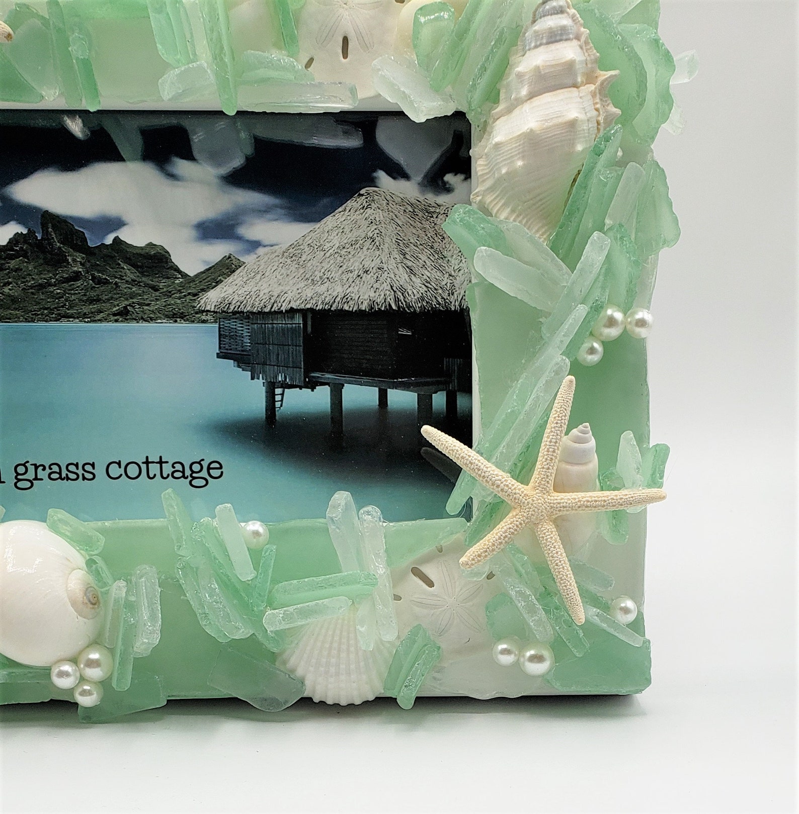 Sea Glass Picture Frame Coastal Beach Decor Seaglass Art | Etsy