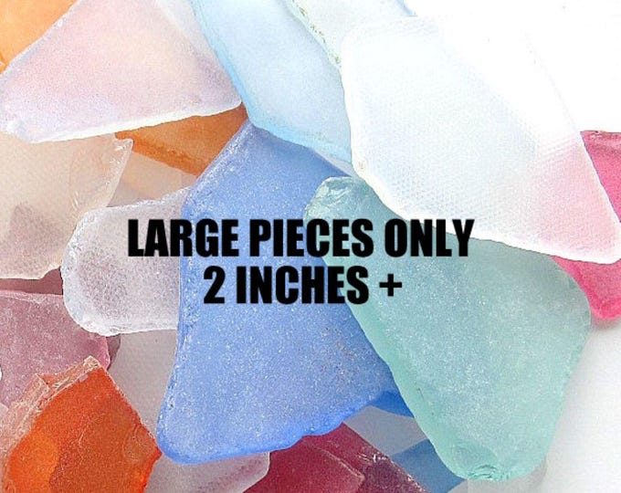 50 Large Sea Glass Pieces: Beach Glass Pieces for Nautical Coastal ...
