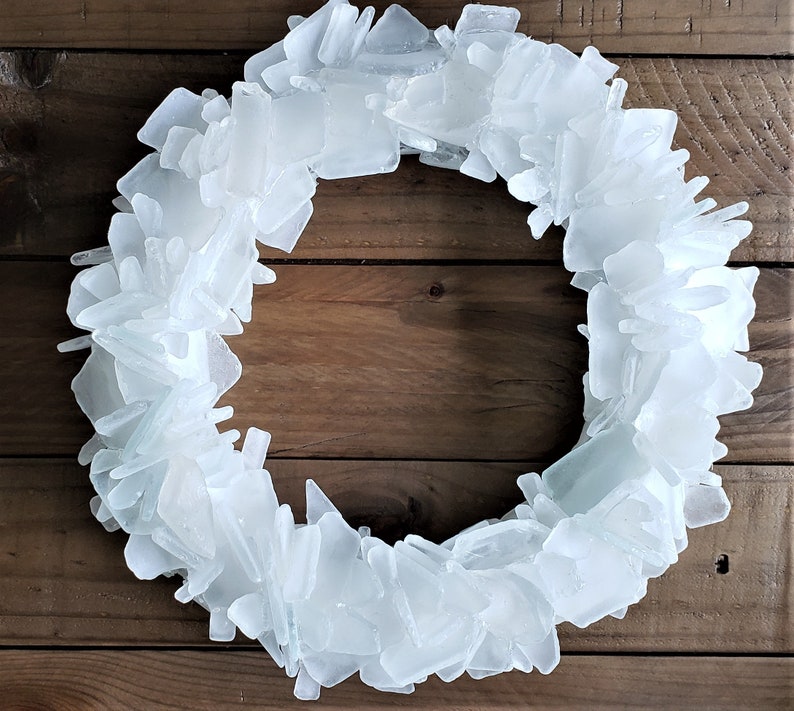 Sea Glass Wreath Beach Decor Seaglass Wreath Nautical Decor Etsy