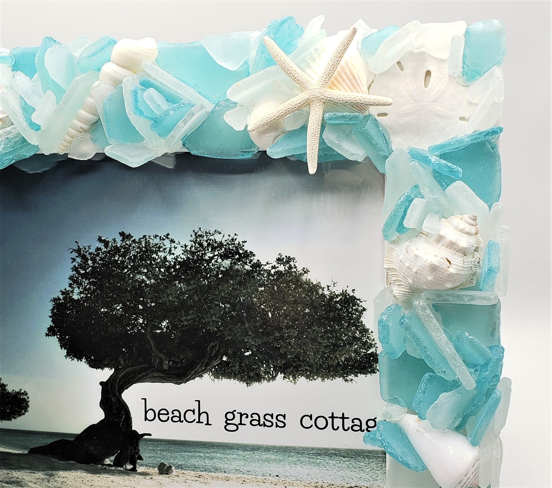 Sea Glass Picture Frame Coastal Beach Decor Seaglass Art | Etsy