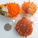 3PC Orange Oyster Shell, Bright Orange Oysters, Beach Decor Oyster ...