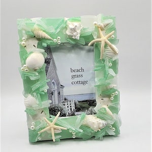 Sea Glass Picture Frame, Coastal Beach Decor Seaglass Art Frame Gift ...