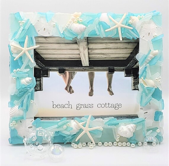 Sea Glass Picture Frame Coastal Beach Decor Seaglass Art - Etsy