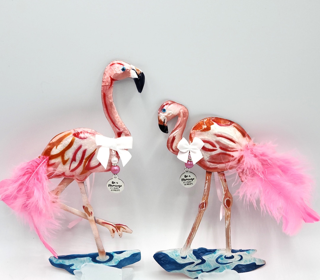 Beach Christmas Flamingo Ornament, Coastal Christmas Pink Flamingo ...