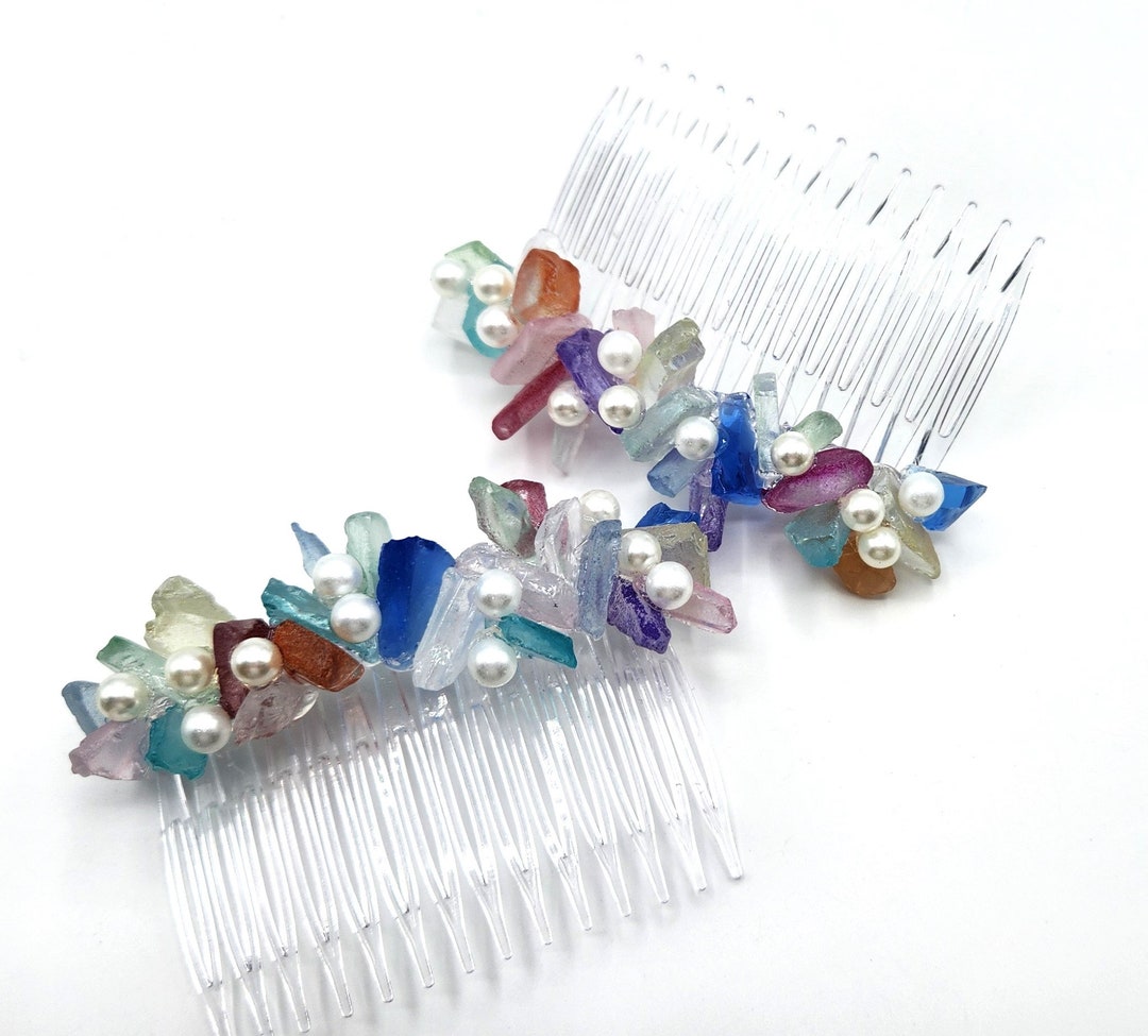 Sea Glass Hair Comb, Beach Wedding Hair Accessories, Nautical Wedding ...