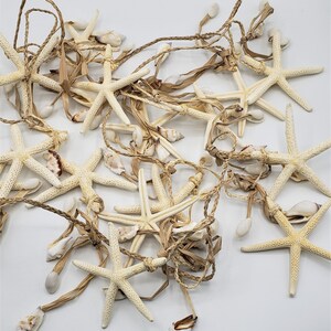 Starfish Seashell Garland, Beach Decor, Coastal Decor Christmas Garland ...