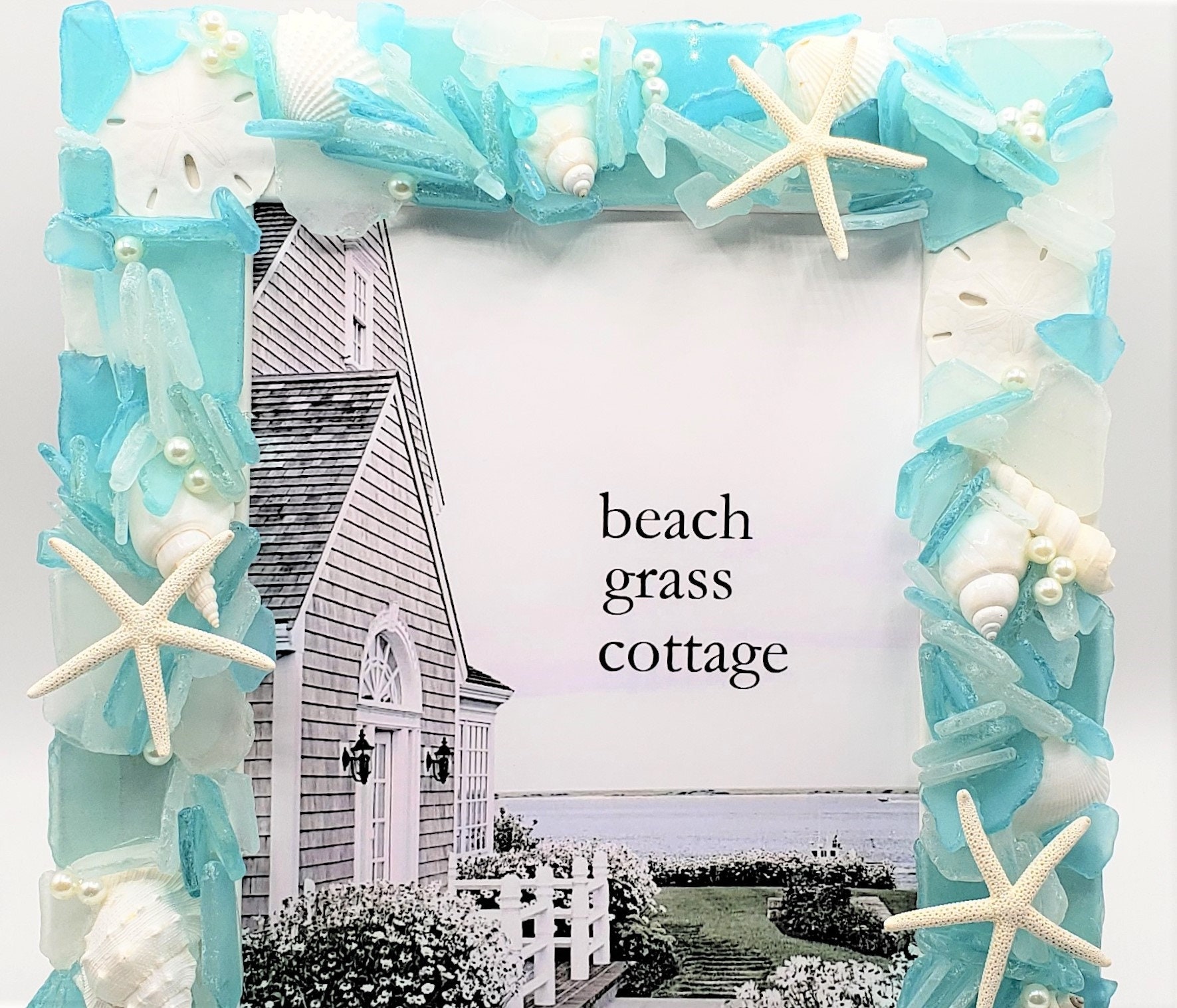 Sea Glass Picture Frame Coastal Beach Decor Seaglass Art | Etsy