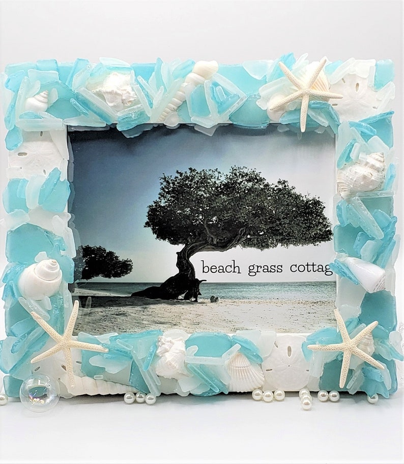 Sea Glass Picture Frame Coastal Beach Decor Seaglass Art - Etsy