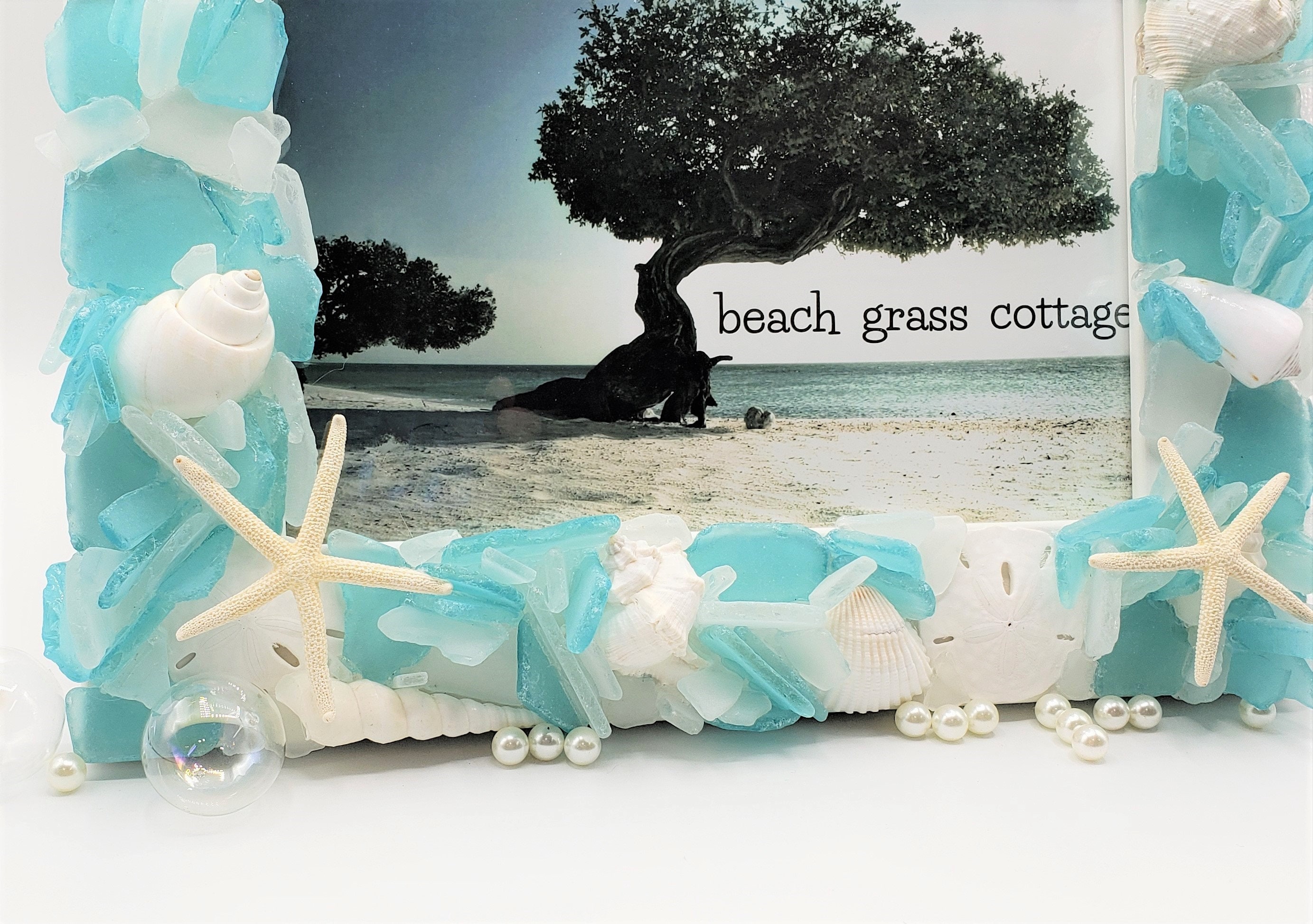 Sea Glass Picture Frame Coastal Beach Decor Seaglass Art | Etsy