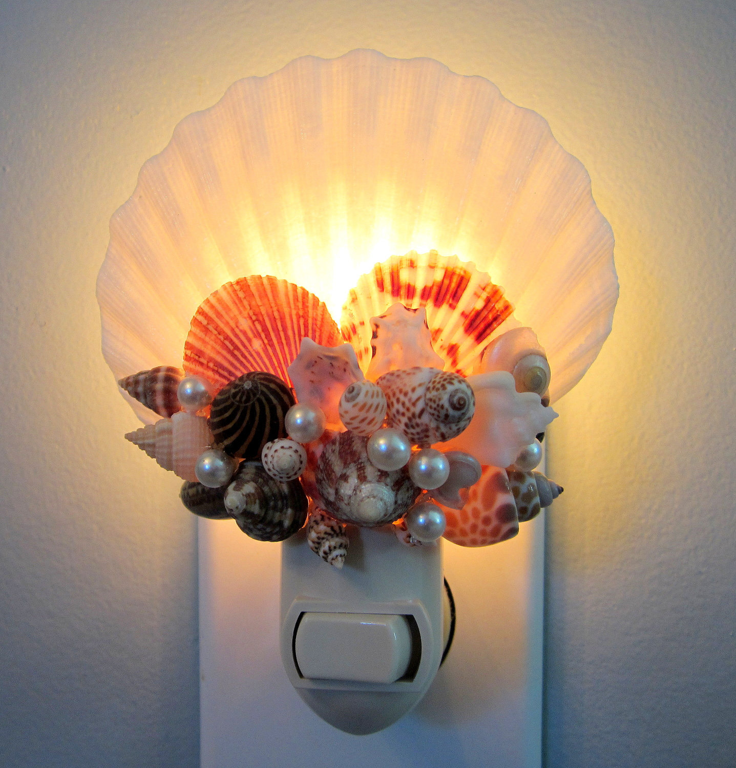 Beach Decor Seashell Night Light Nautical Decor Shell Night - Etsy
