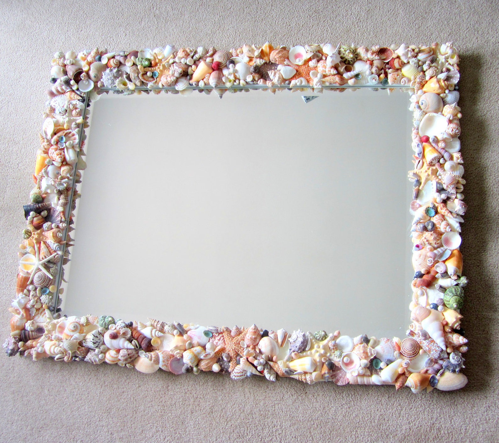 Beach Decor Seashell Mirror Nautical Decor Shell Mirror | Etsy