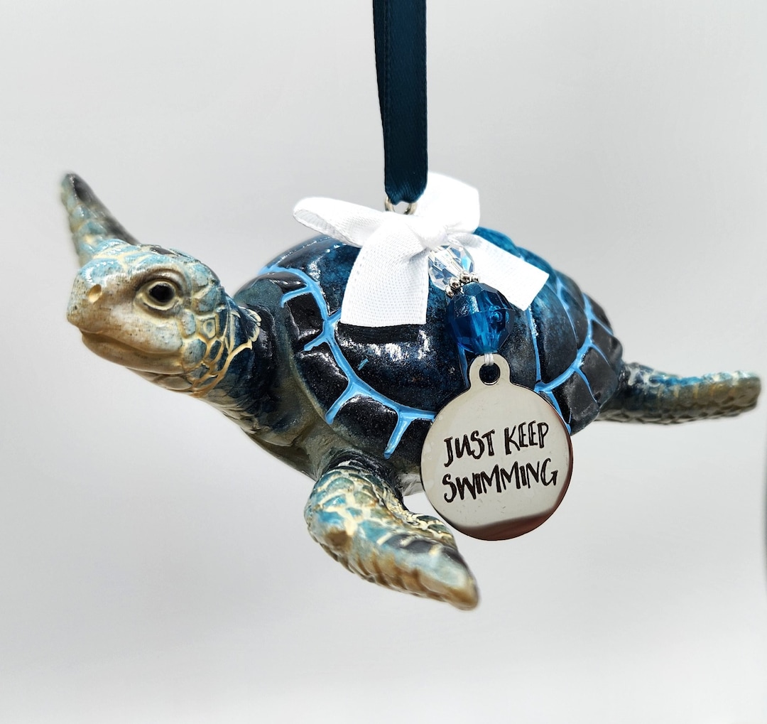 Beach Christmas Sea Turtle Ornament, Coastal Christmas Decor Turtle ...