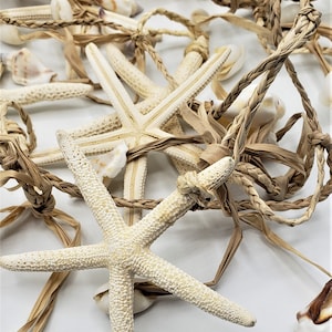 Starfish Seashell Garland, Beach Decor, Coastal Decor Christmas Garland ...