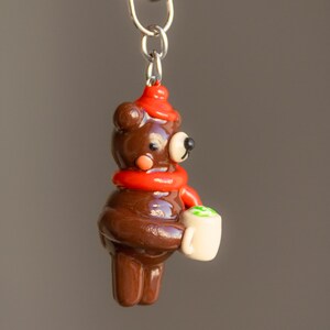 Handmade Matcha Bear Keychain Cute Teddy Bear Charm Kawaii Clay ...