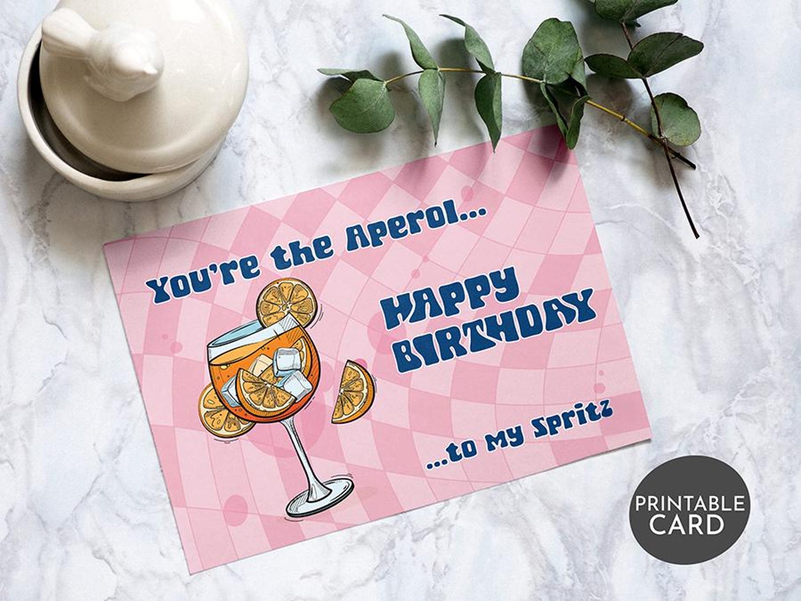 Fun and Quirky Digital Birthday Card With Aperol Spritz, Printable ...