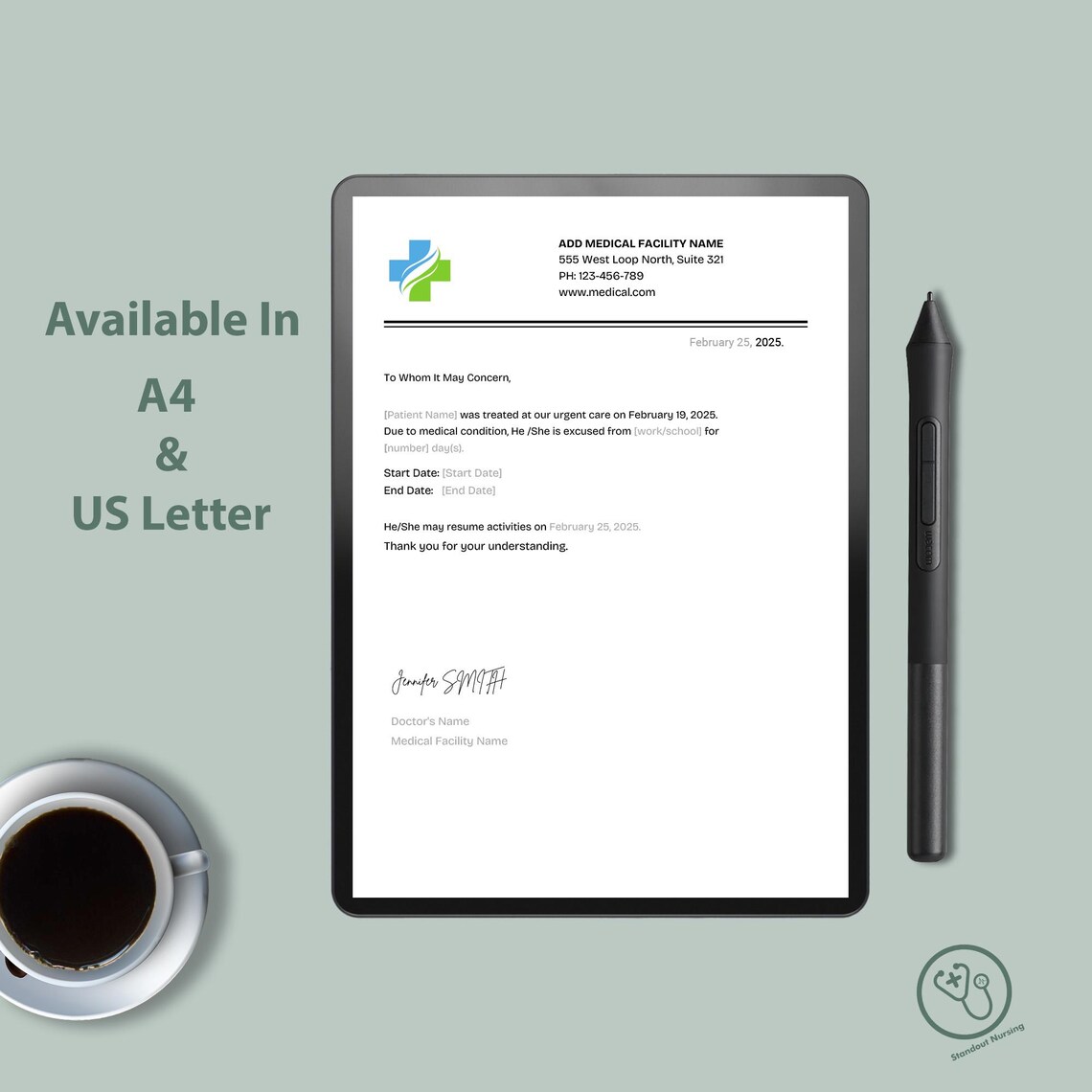 Editable Urgent Care Doctor Note for Work & School | Doctor Excuse Note ...