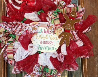 Candy Cane Wreath - Etsy