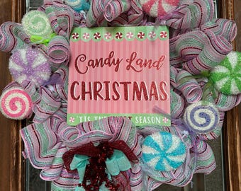 Candyland Wreath - Candy Christmas Decorations, Candy Wreath, Cupcake ...