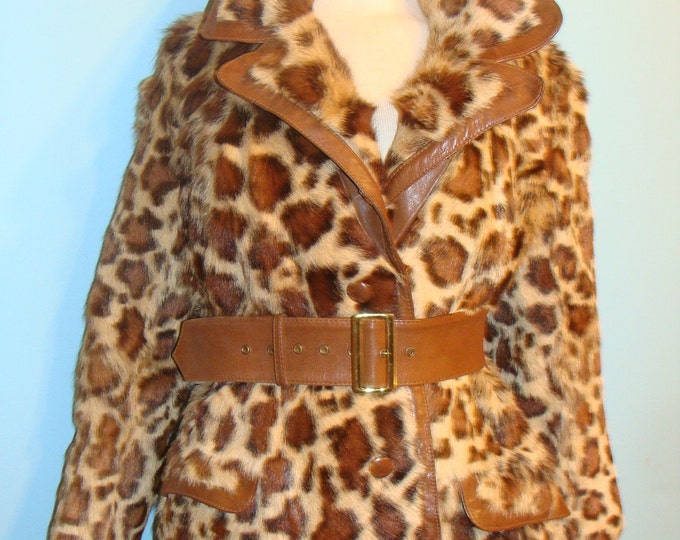 Vintage Leopard Print Rabbit Fur Coat - Etsy