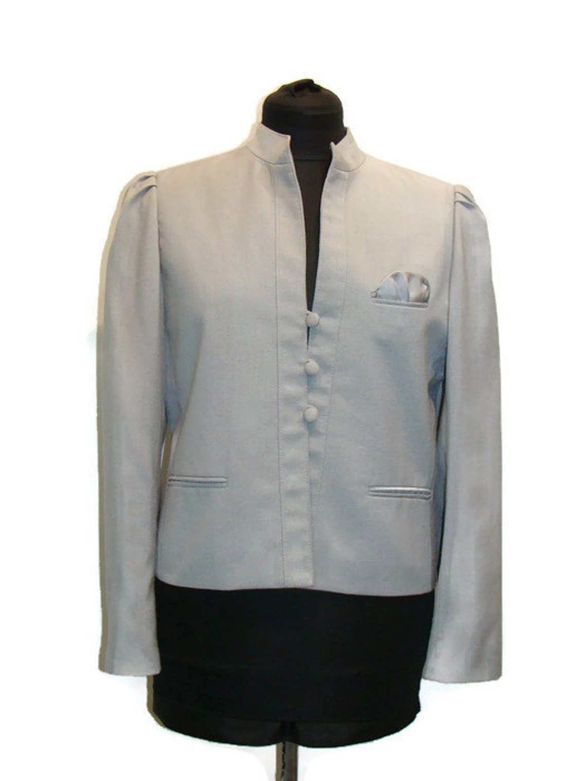 Vintage Light Gray Cropped Jacket Vintage Jackets Women Light Grey ...