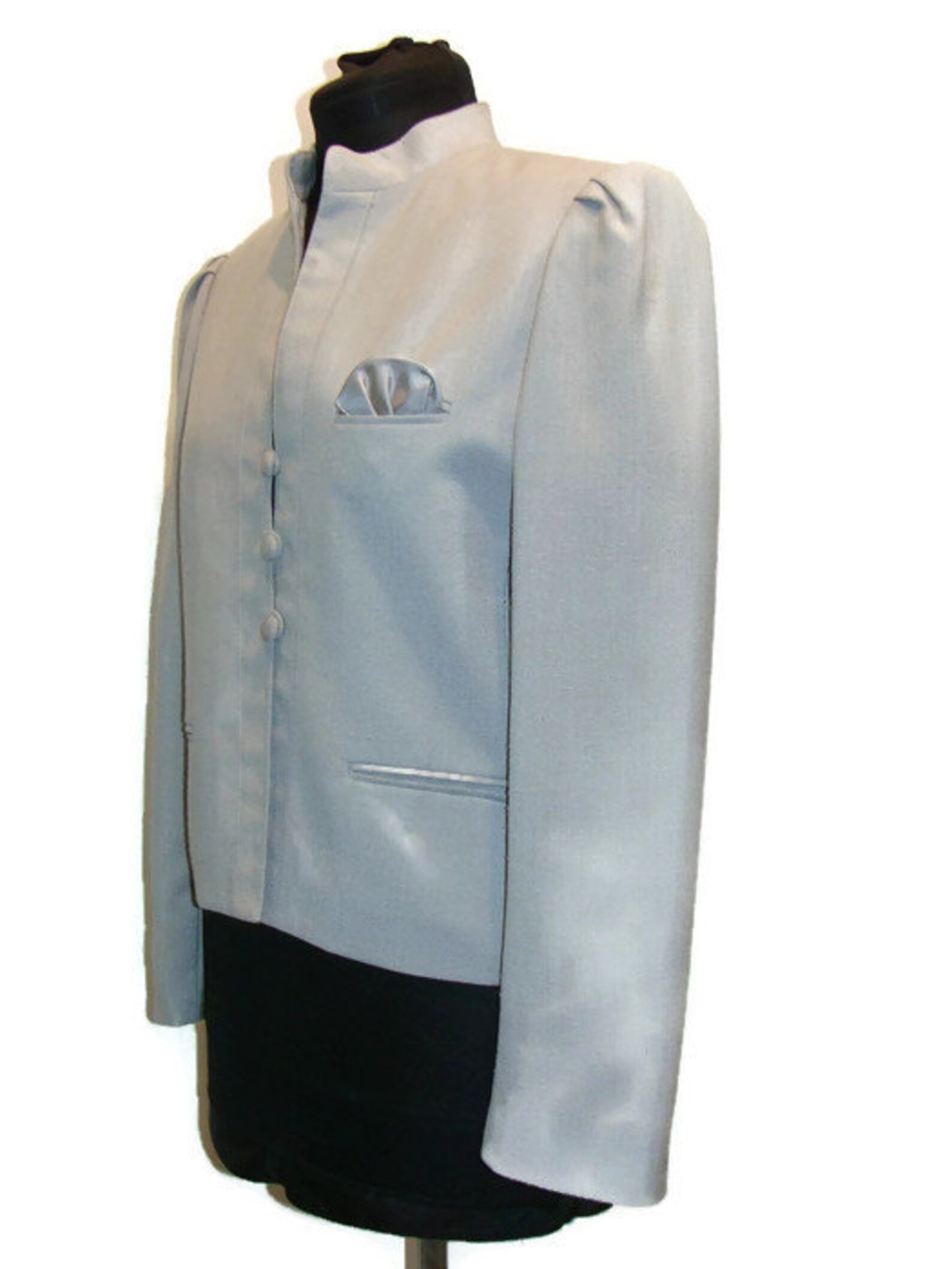 Vintage Light Gray Cropped Jacket Vintage Jackets Women Light Grey ...