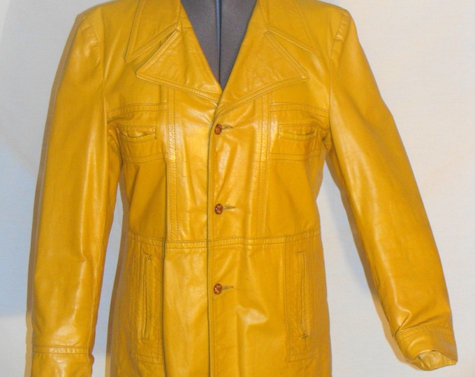 Vintage Mustard Color Leather Jacket - Etsy