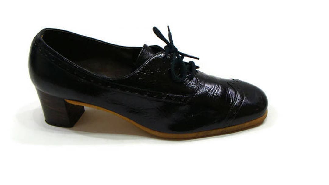 Vintage Patent Leather Brogues Vintage Jet Black Patent Leather Brogues ...