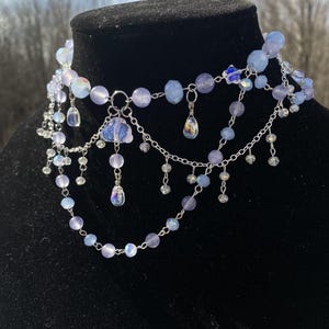 Periwinkle Celestialcore Cloud and Raindrop Glass Beaded Necklace ...