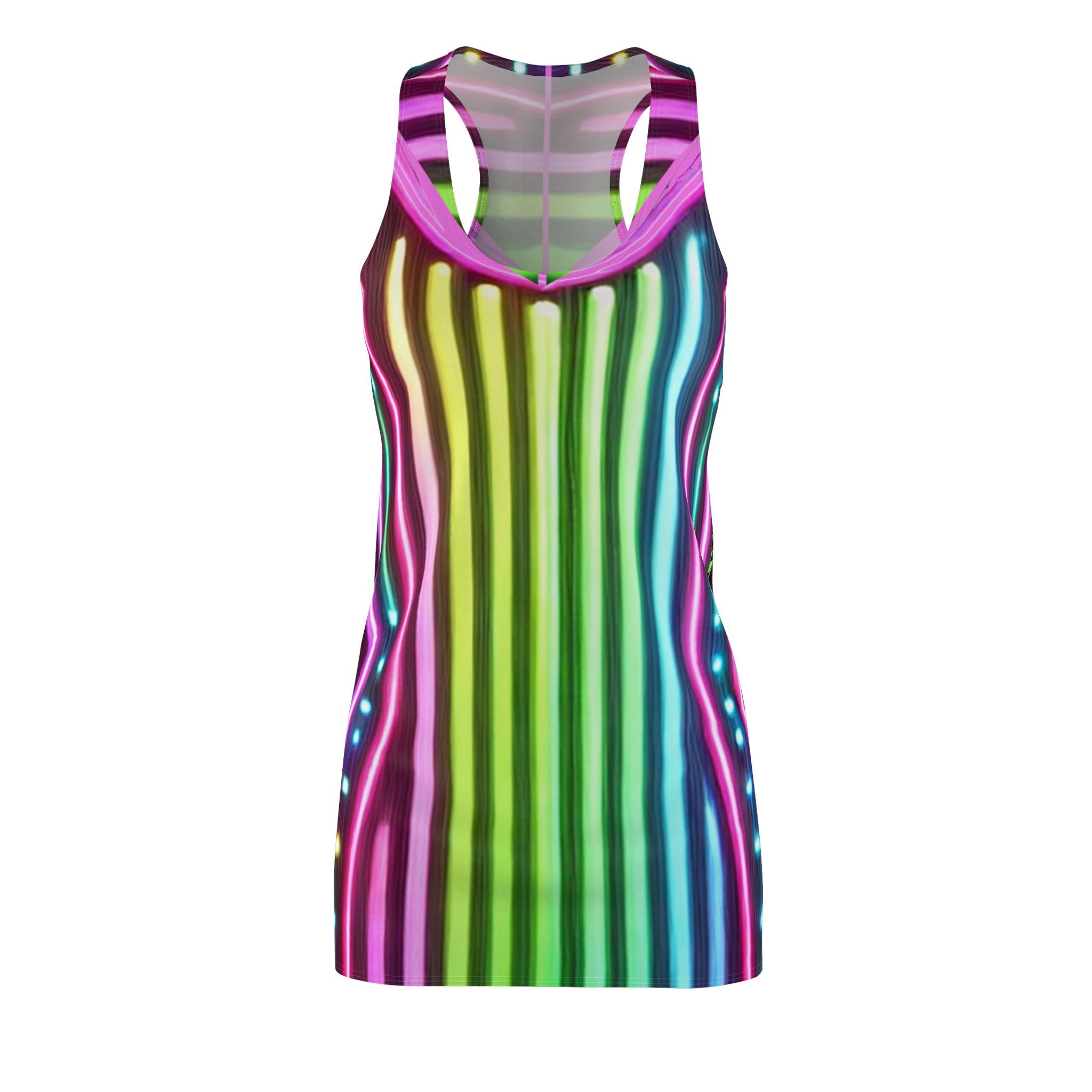 Future Present Neon Cyberpunque Women's Dress, Lit Racerback Dress ...