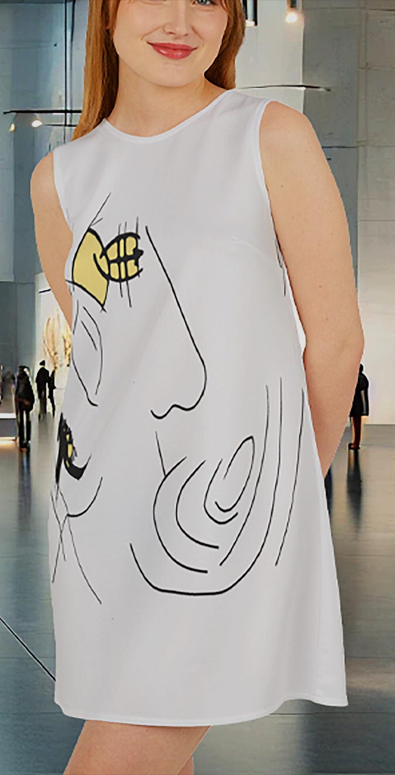 Lit Shift Dress, Geometric Midi Dress, Abstract Artwork Clothes ...