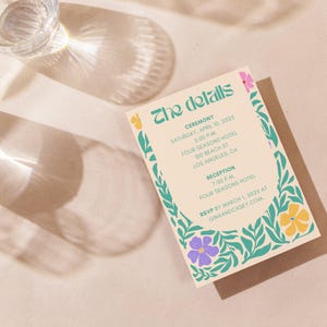 Whimsical Floral Wedding Invitation | Unique Wedding Invitation Card ...