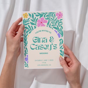 Whimsical Floral Wedding Invitation | Unique Wedding Invitation Card ...