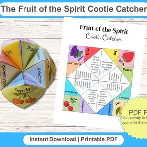 Fruit of the Spirit Cootie Catcher, Christian Homeschool Printable ...