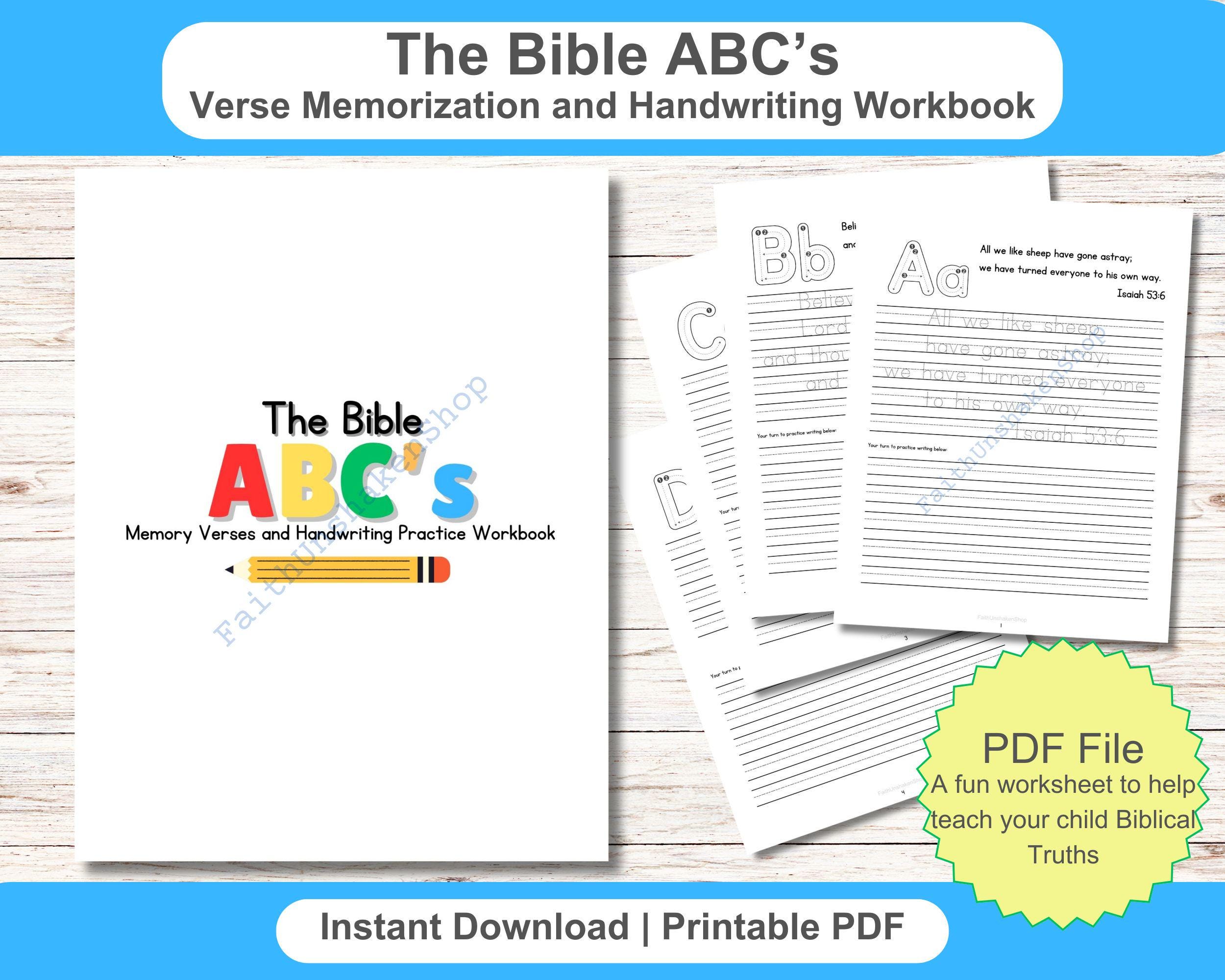 ABC Bible Verses for Handwriting and Memorization, Christian Homeschool ...
