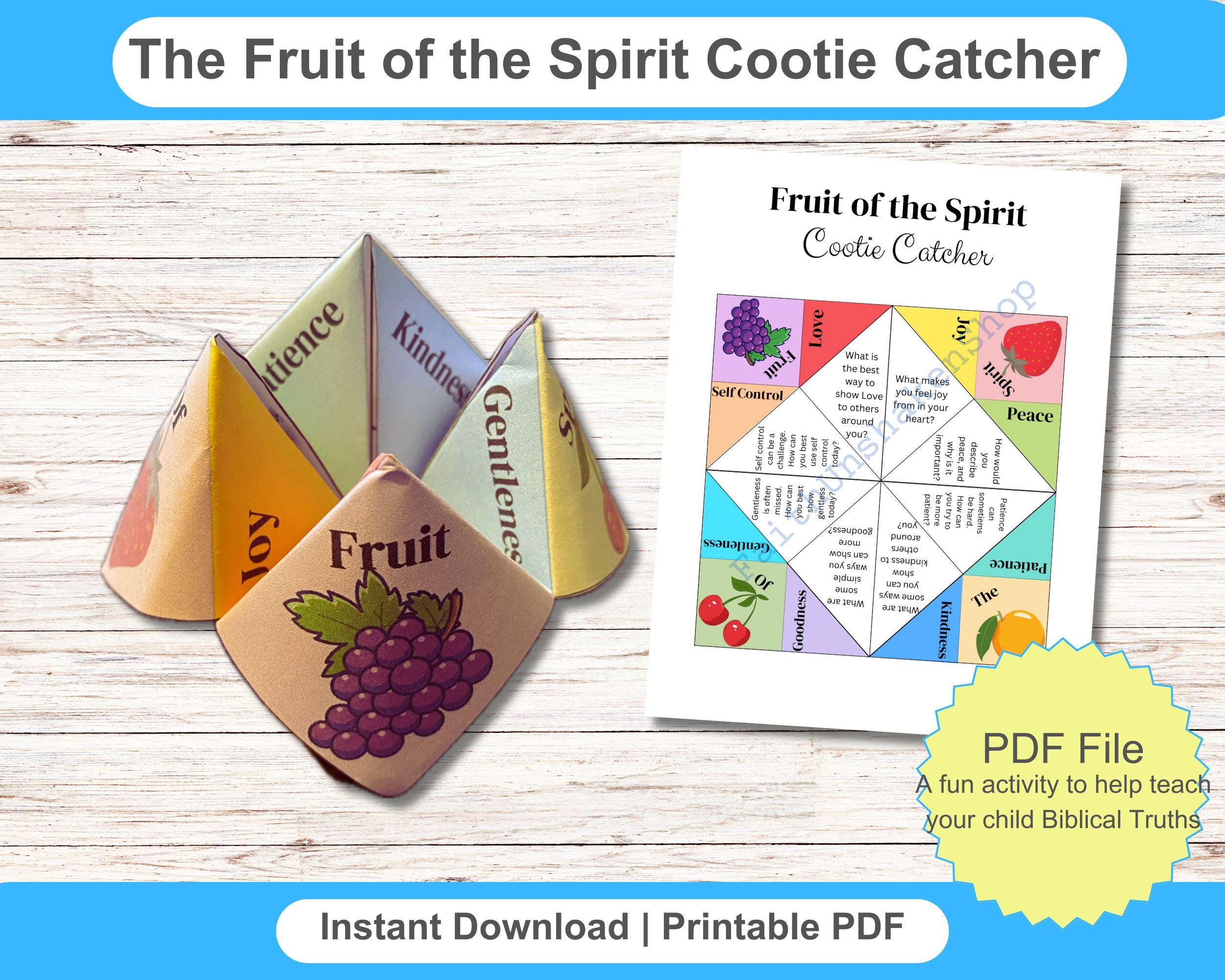 Fruit of the Spirit Cootie Catcher, Christian Homeschool Printable ...