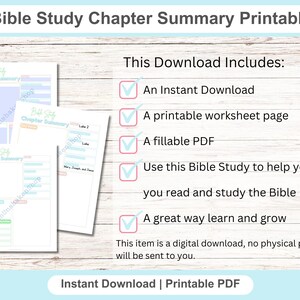 Bible Chapter Summary Template, Printable Bible Study, Neutral Bible ...