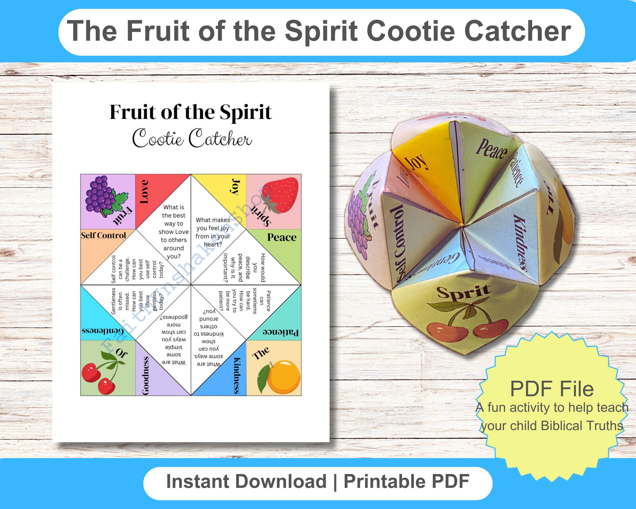 Fruit of the Spirit Cootie Catcher, Christian Homeschool Printable ...