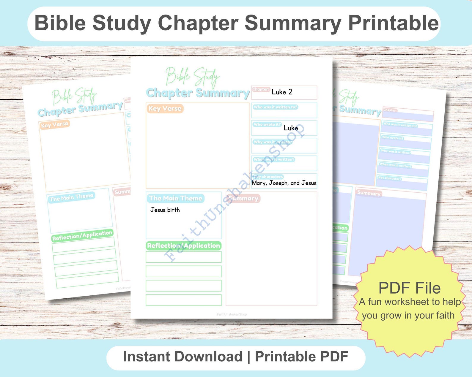 Bible Chapter Summary Template, Printable Bible Study, Neutral Bible ...