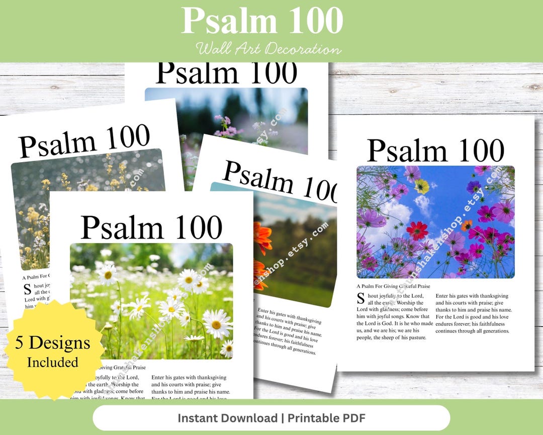 Psalm 100 Scripture Wall Art, Christian Printable, Faith Gift for Him ...